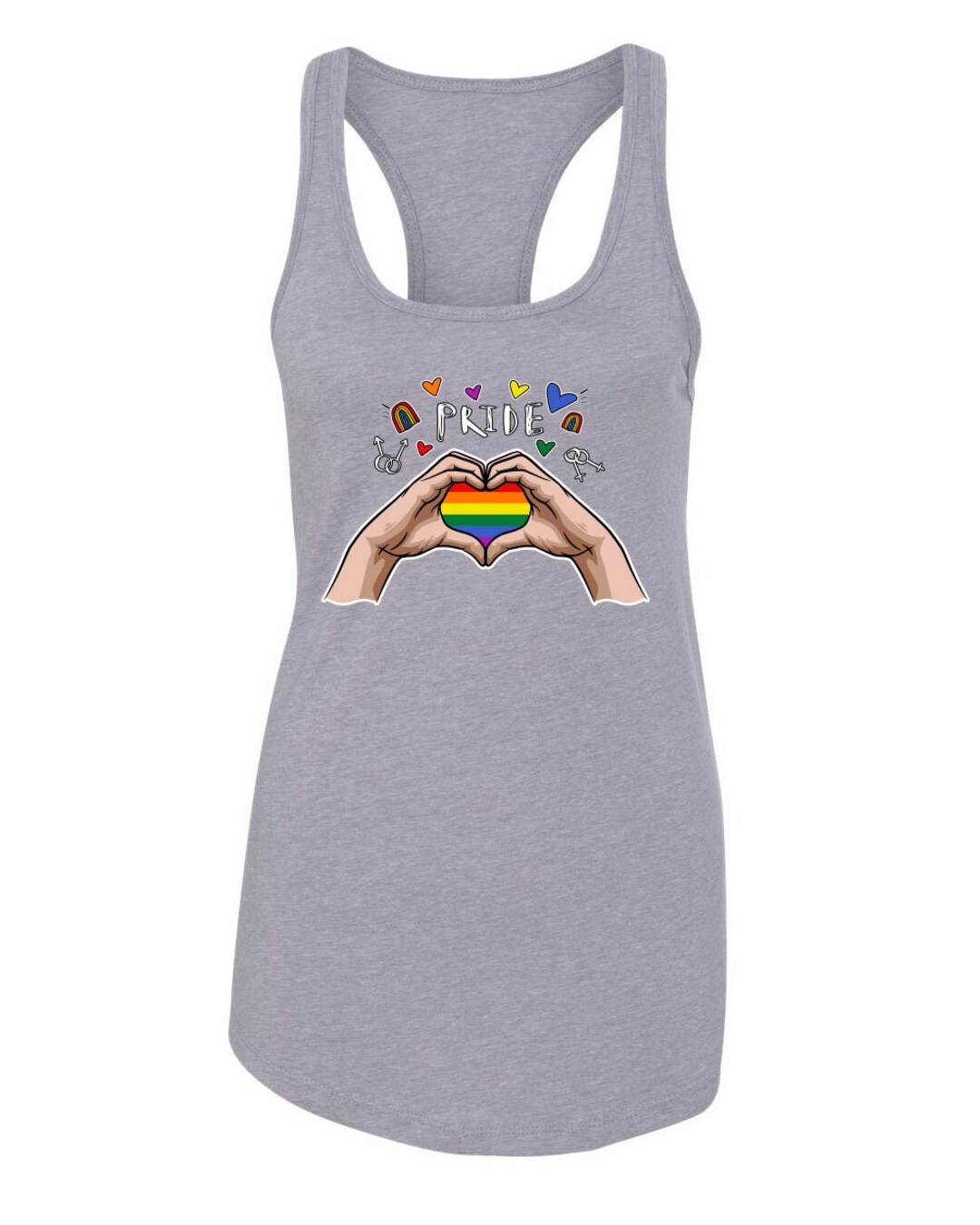 Pride Heart Hands Flag, LGBTQIA Pride, Queer Art, Queer Merch, Ladies ...