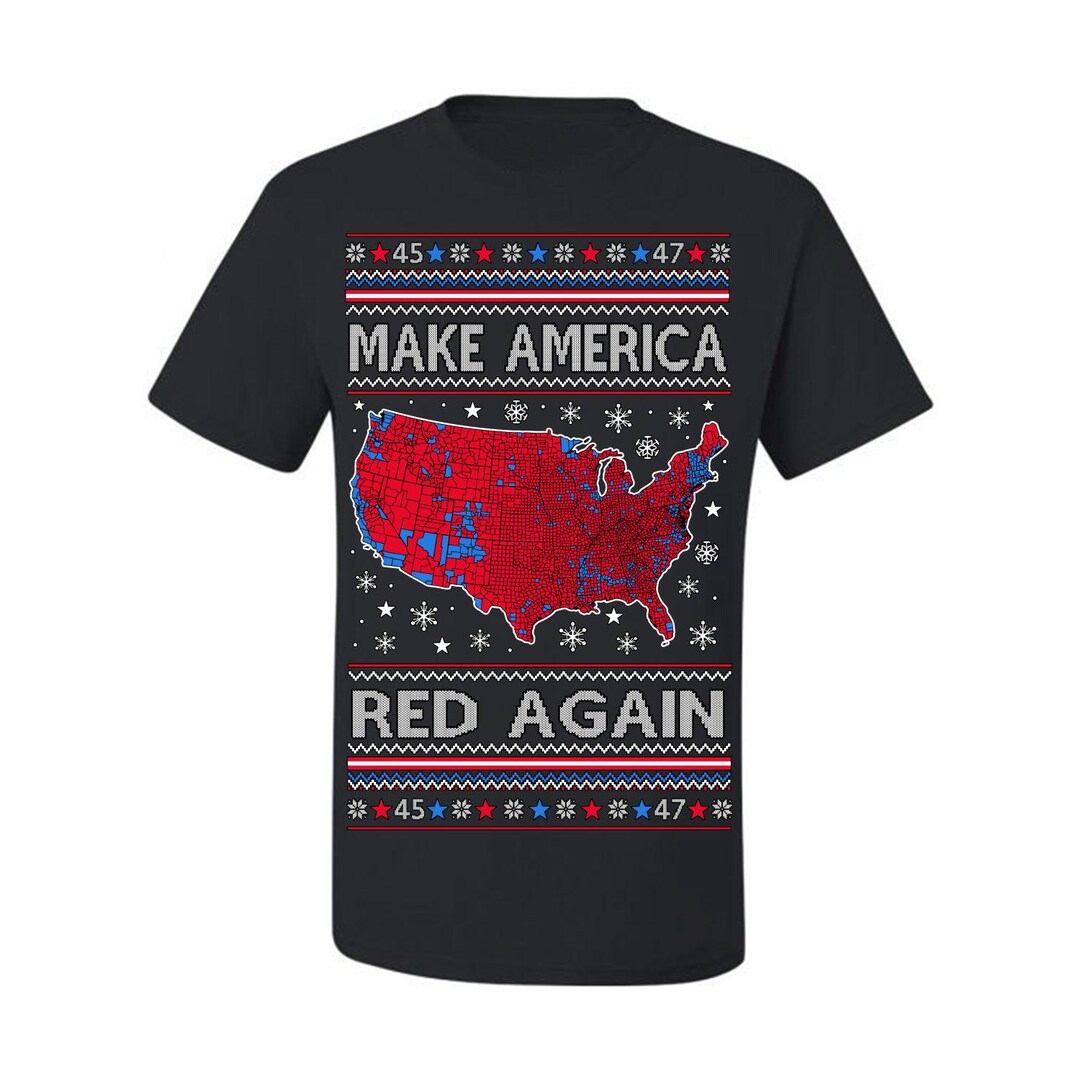 Make America Red Again USA Map, President Donald Trump 2024 MAGA Red ...
