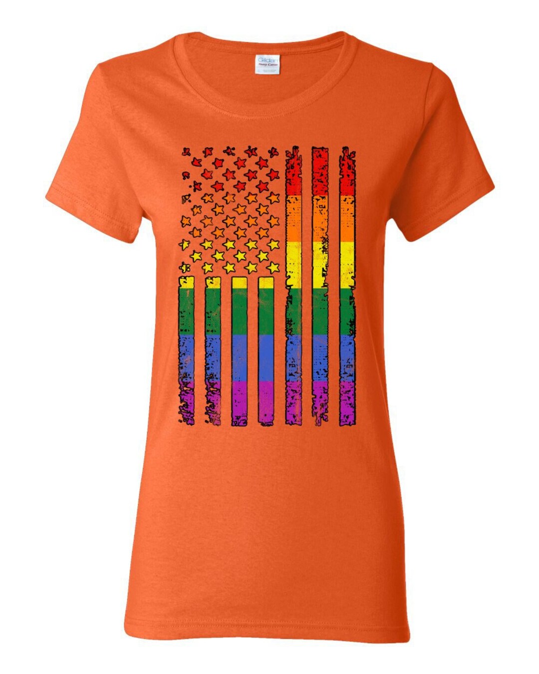 Pride Rainbow USA Flag, LGBTQIA Pride, Queer Art, Queer Merch, Womens ...