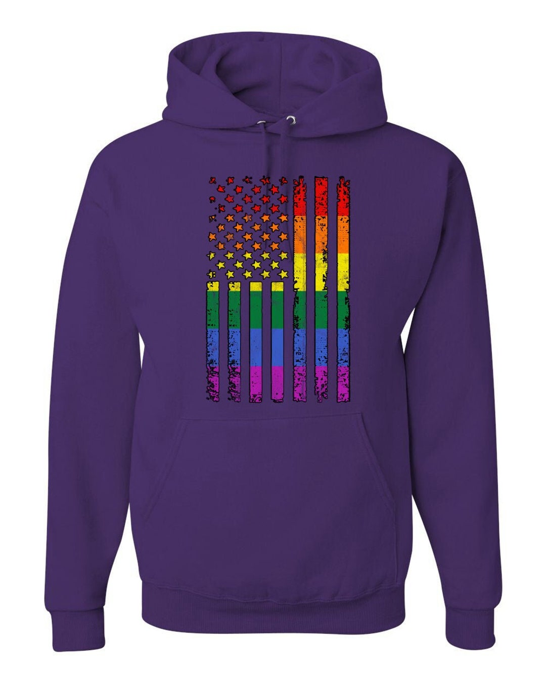 Pride Rainbow USA Flag, LGBTQIA Pride, Queer Art, Queer Merch, Unisex ...
