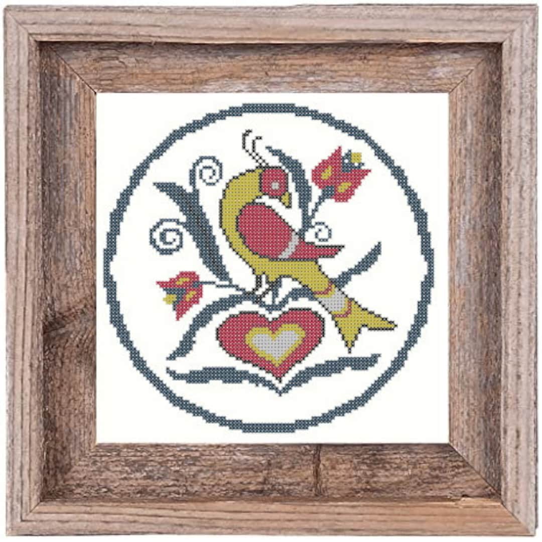 Pennsylvania Dutch Hex Sign Series - "distelfink" - Cross Stitch ...