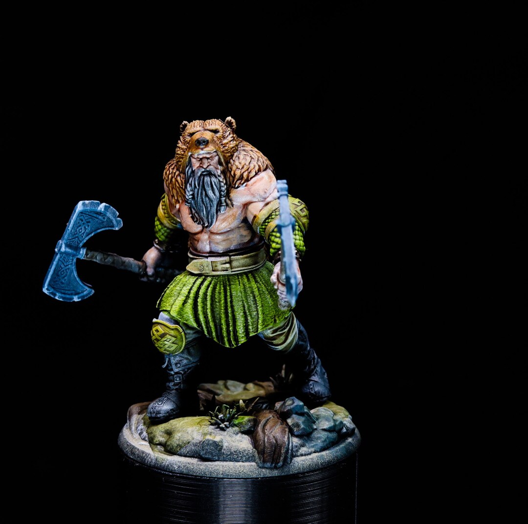 Dnd Human Barbarian Miniature, D&D Painted Mini for Dungeons and ...