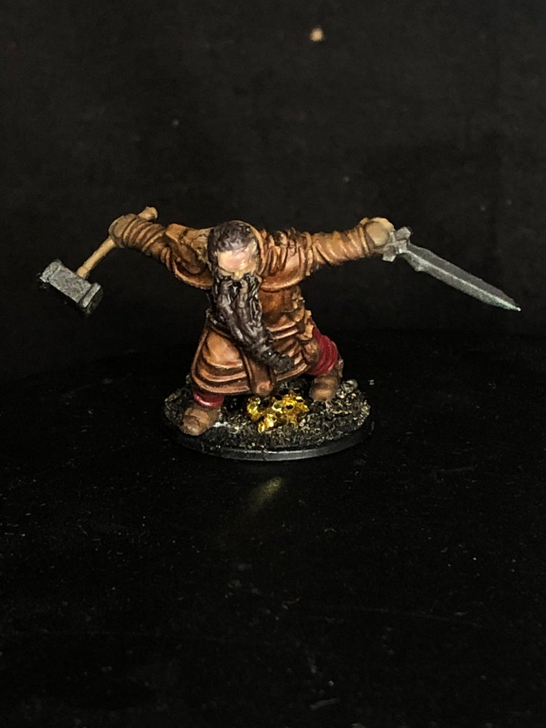 D&D Dwarf, Fighter, Barbarian Miniature, Dungeons and Dragons, Hand ...