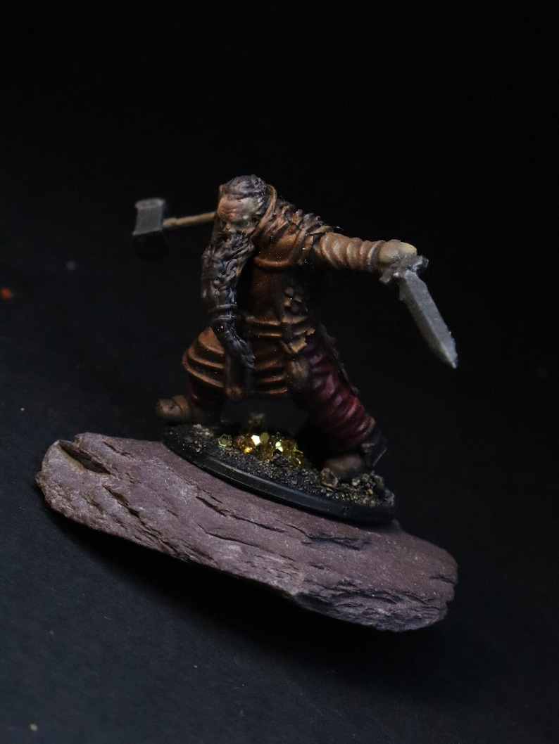 D&D Dwarf, Fighter, Barbarian Miniature, Dungeons and Dragons, Hand ...