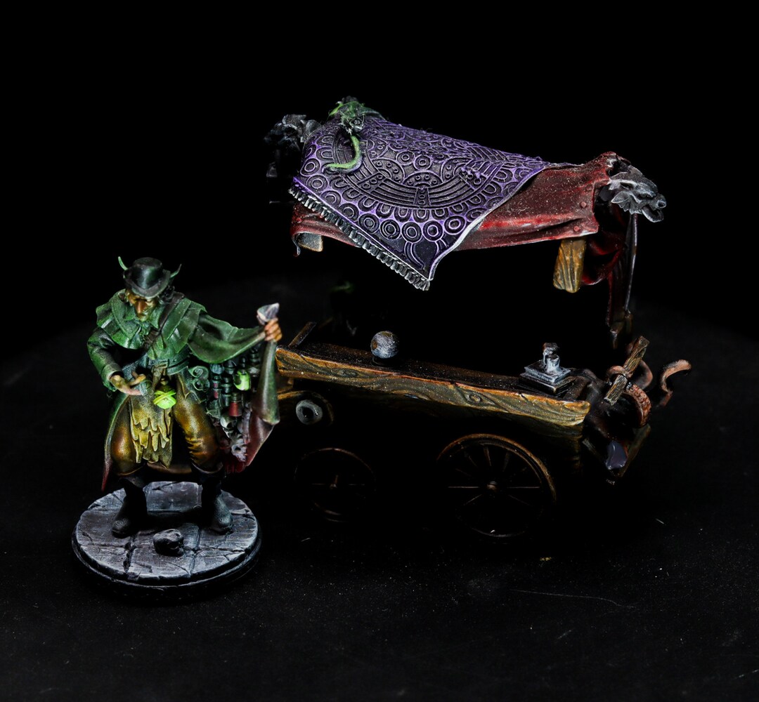 D&D Npc Vendor Miniatures Dungeons and Dragons Sales Man With Cart Mini ...