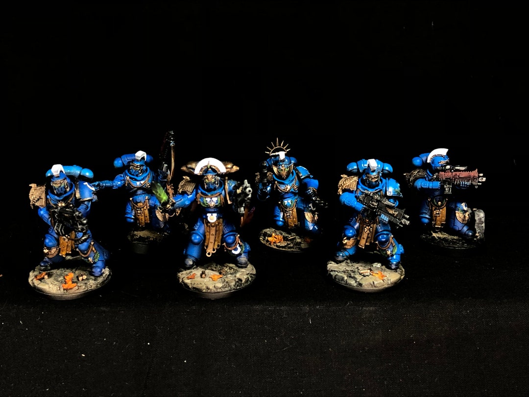 Warhammer 40k Highly Detailed Ultramarine Squad Custom Hand Painted ...