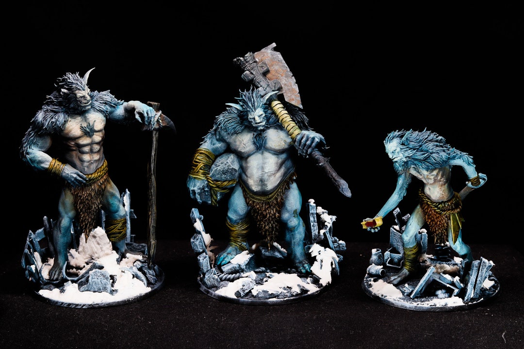 Dnd Giant Frost Cave Troll Dnd Ice Troll Miniature Painted Mini for ...