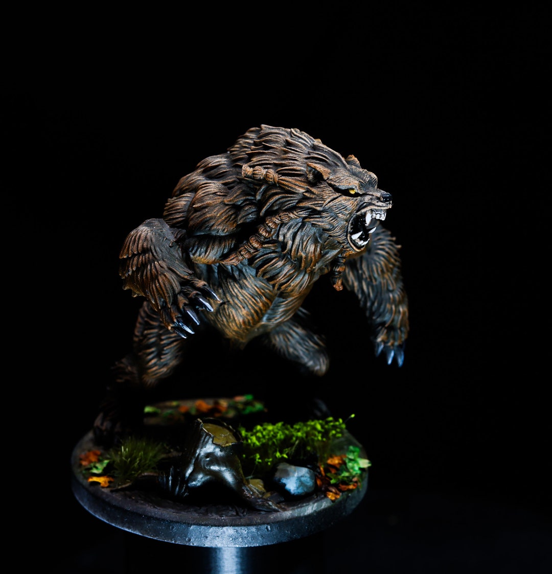 Dnd Druid Shape Shift Bear Form Miniature Dnd Mini for Dungeons and ...