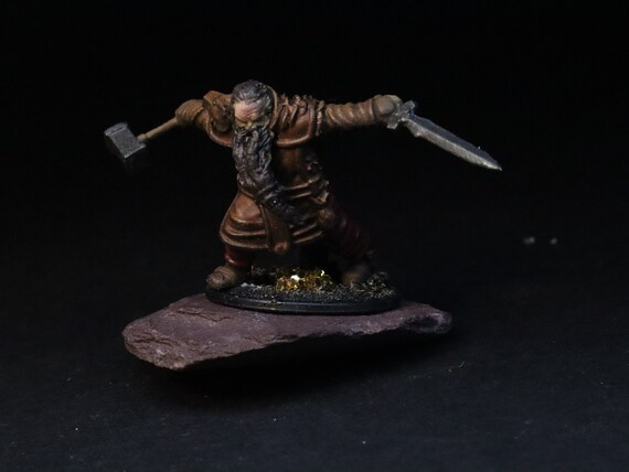 D&D Dwarf Fighter Barbarian Miniature Dungeons and Dragons | Etsy