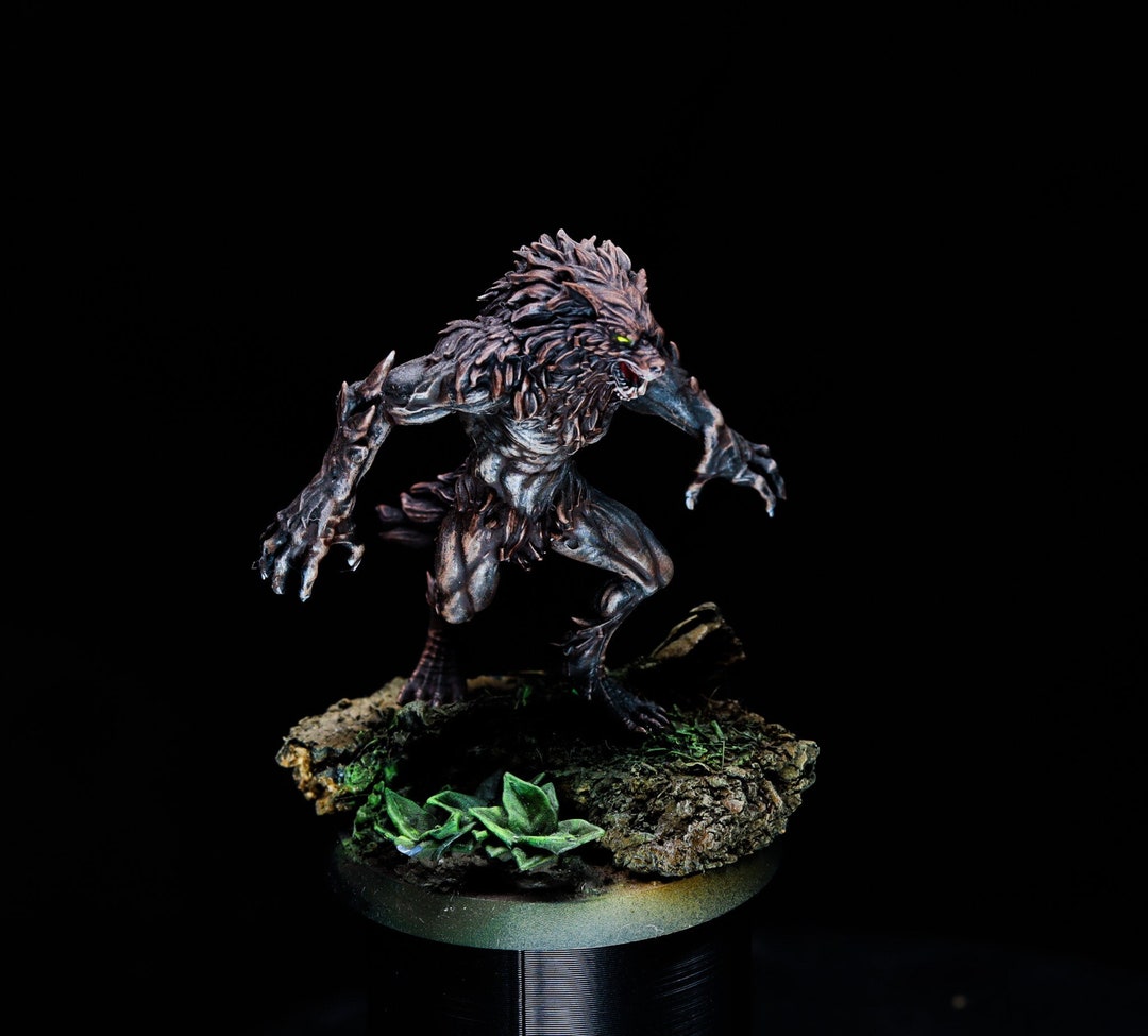 Dnd Werewolf Enemy Miniature, D&D Painted Mini Dungeons and Dragons ...