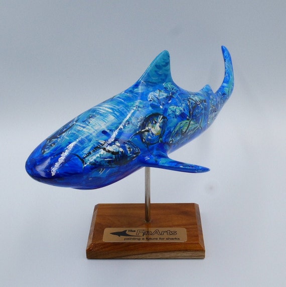 Sculpture Hand-painted Supporting Marine Conservation Shark Sculptures ...