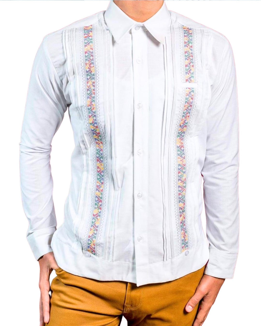 Guayabera Shirt Multi Model in Flame Linen Fabric - Etsy