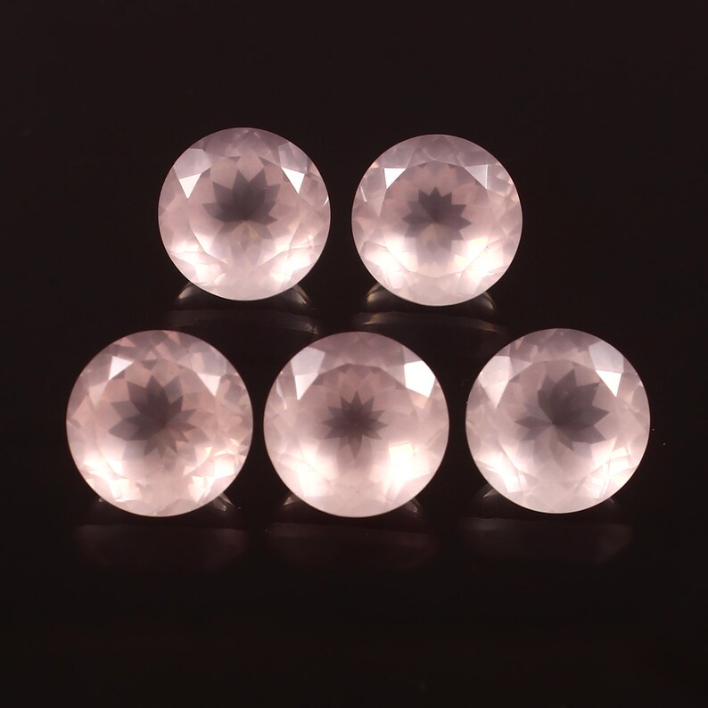 Pink Color Rose Quartz Cut Natural Rose Quartz Round Shape Brilliant ...