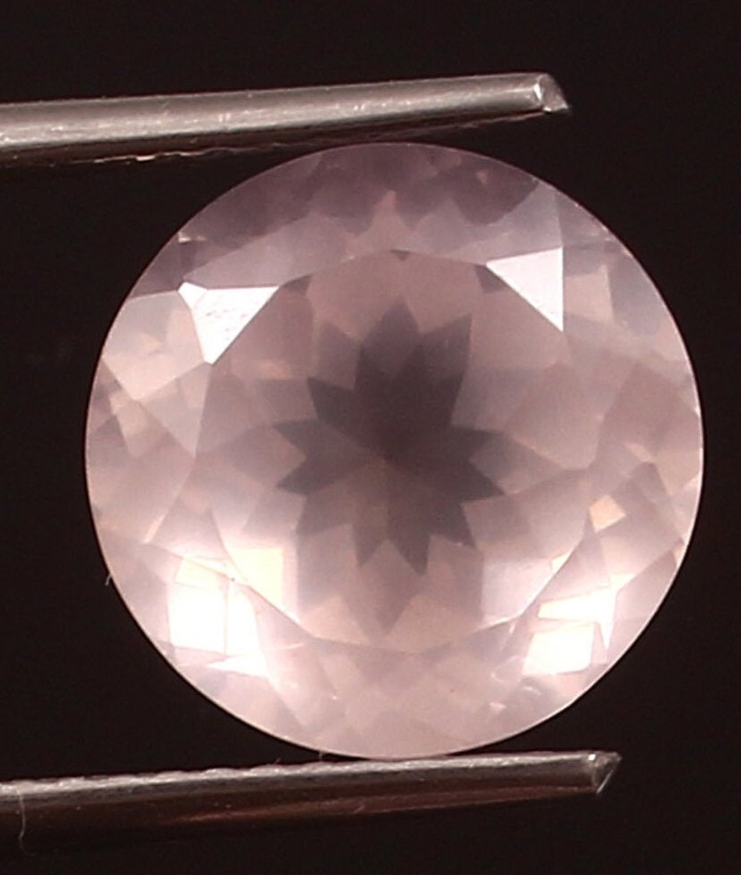 Pink Color Rose Quartz Cut Natural Rose Quartz Round Shape Brilliant ...