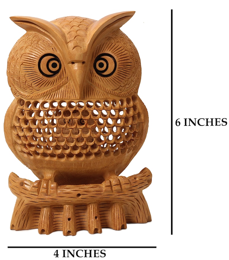 Handmade Wooden Owl Figurine BUY 1 GET 1 FREE Net Design Home Office ...
