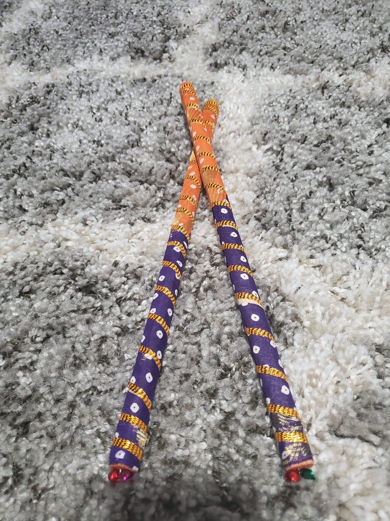 4 Traditional Handcrafted Indian Wooden Dandiya Raas Garba Sticks ...