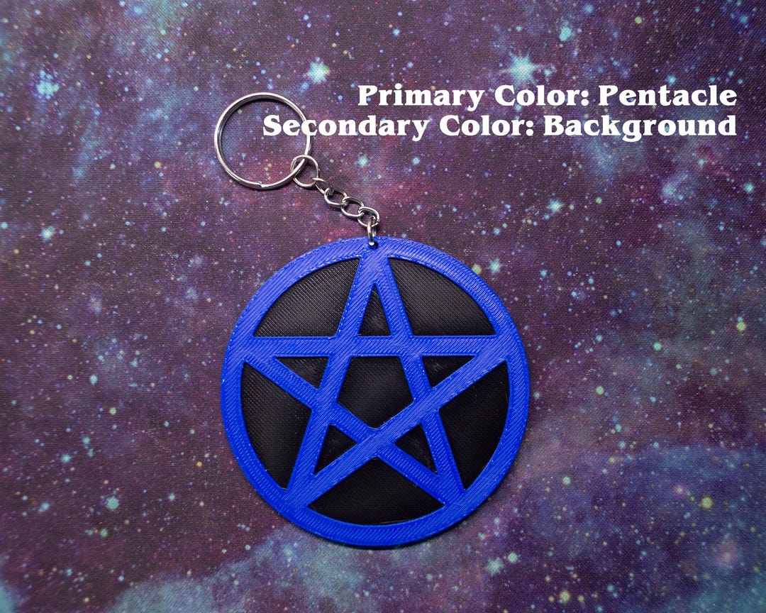 3d Printed Pentacle Keychain - Etsy