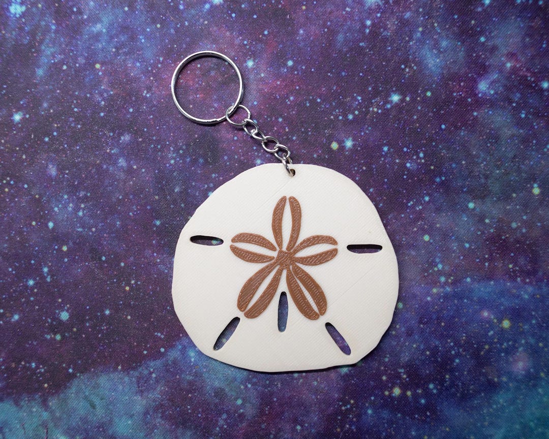 3d Printed Sand Dollar Keychain - Etsy