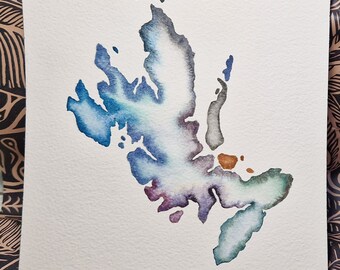 Isle of Skye Calligraphy Original Ink, Gouache and Watercolor on Silk ...