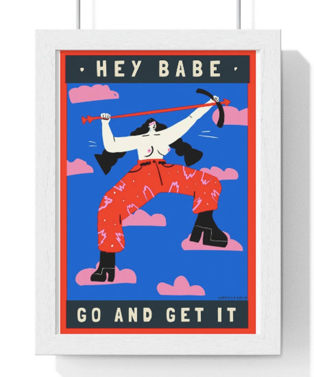 EMPOWERING GIRL ARTWORK Poster Print Artist Modern Wall Art Illustrated ...