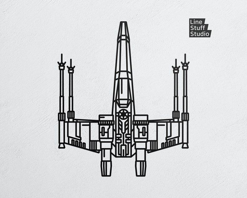 Star Wars Line Art X-wing Starfighter Papercut Template - Etsy