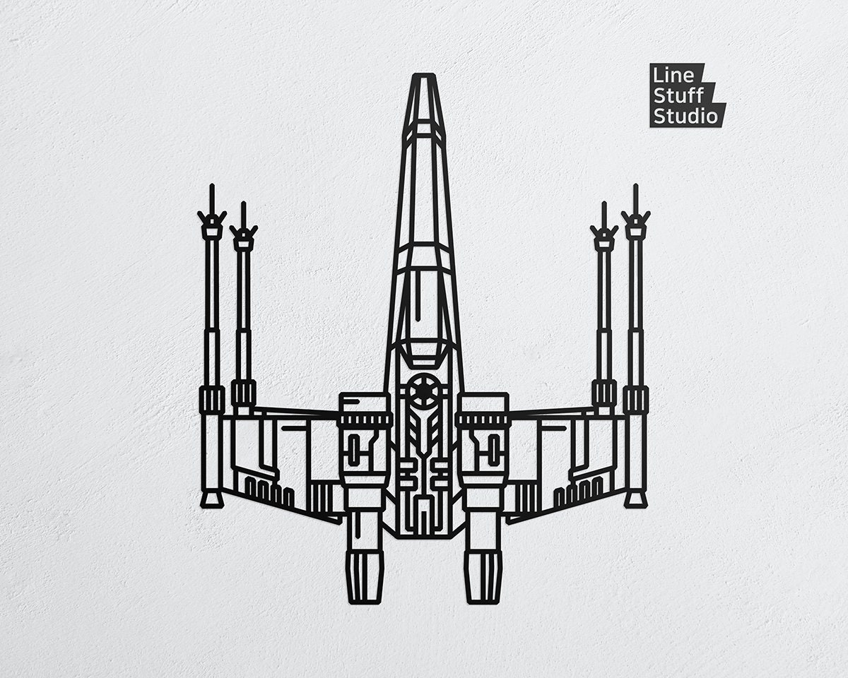Star Wars Line Art X-wing Starfighter Papercut Template Papercutting ...