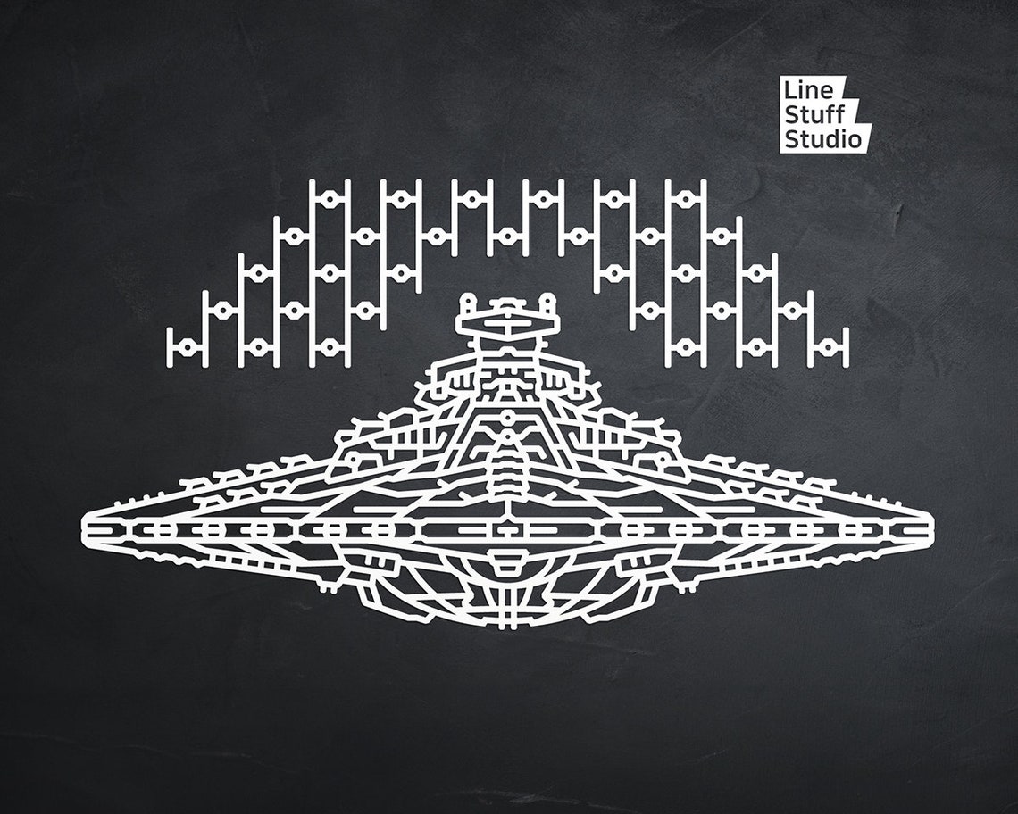 Star Wars Line Art Bellator_star_destroyer Papercut Template Geek Decor ...
