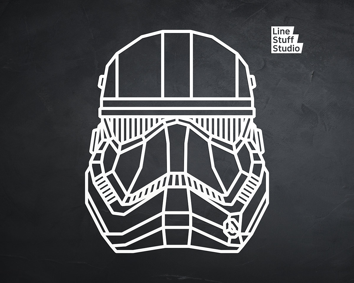 Star Wars Line Art Stormtrooper Plantilla Papercut / Papercutting ...
