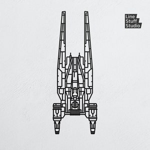 Star Wars Line Art U-wing Starfighter Papercut Template | Etsy