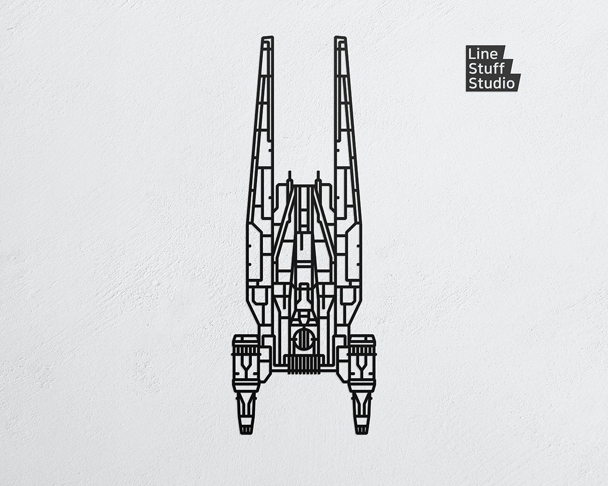 Star Wars Line Art U-wing Starfighter Papercut Template - Etsy