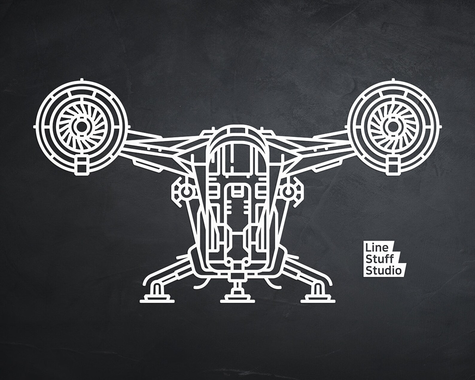 Star Wars Line Art Mandalorian Razor Crest Papercut Template - Etsy