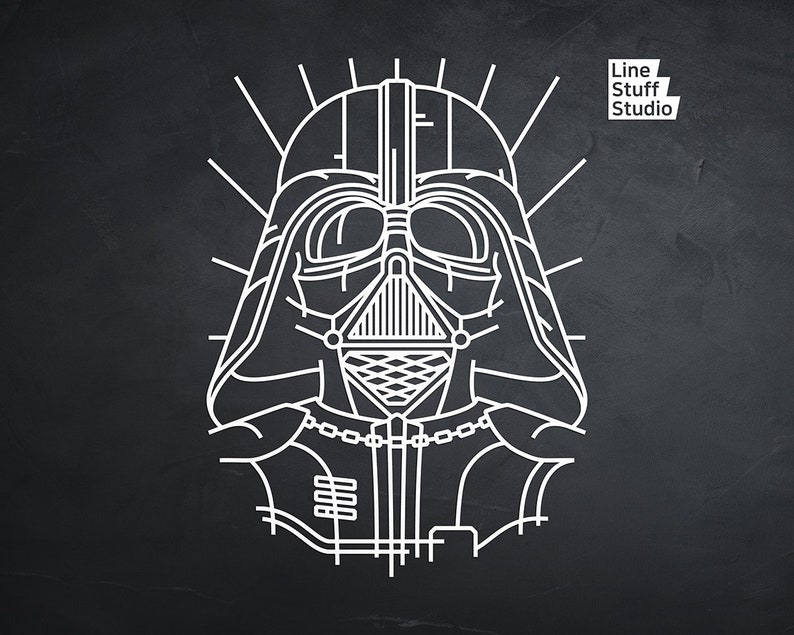 Star Wars Line Art Darth Vader Papercut Template Cricut Silhouette ...