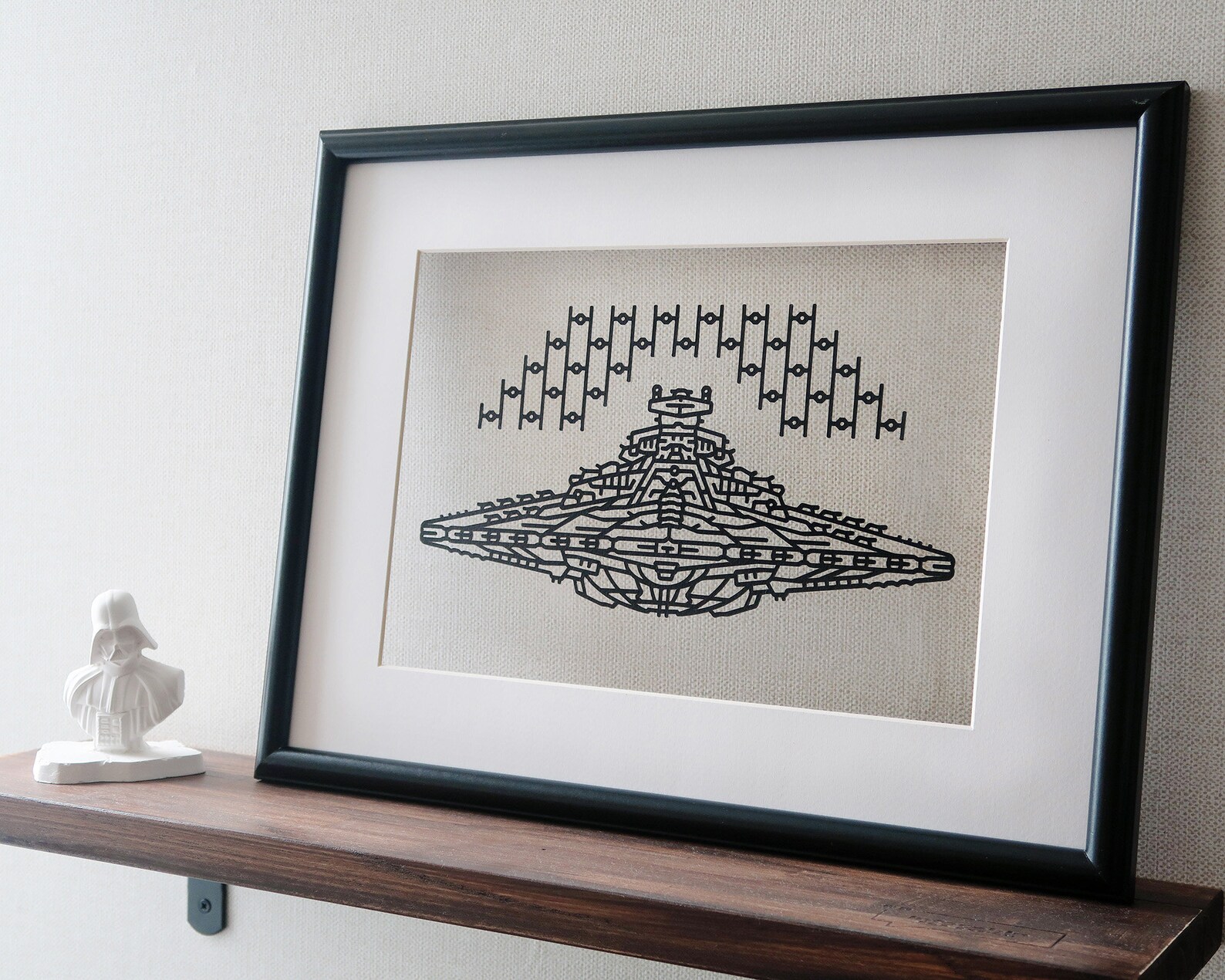 Star Wars Line Art Bellator_star_destroyer Papercut Template Geek Decor ...