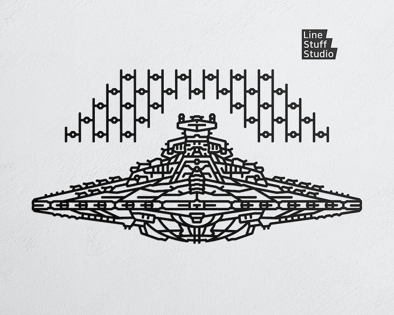 Star Wars Line Art Bellator_star_destroyer Papercut Template Geek Decor ...
