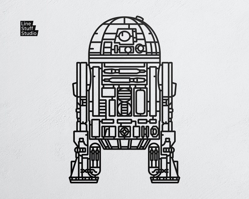 Star Wars Line Art R2D3 Papercut Template Machine Cut Papercutting Geek ...
