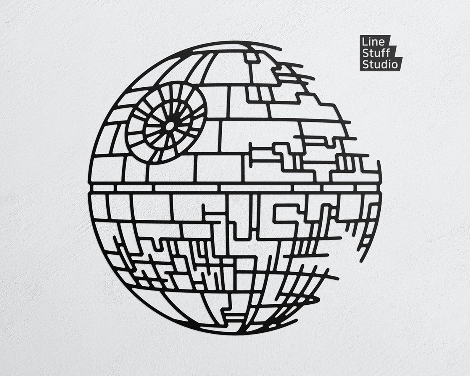 Star Wars Line Art Death Star Papercut Template Cricut Silhouette ...