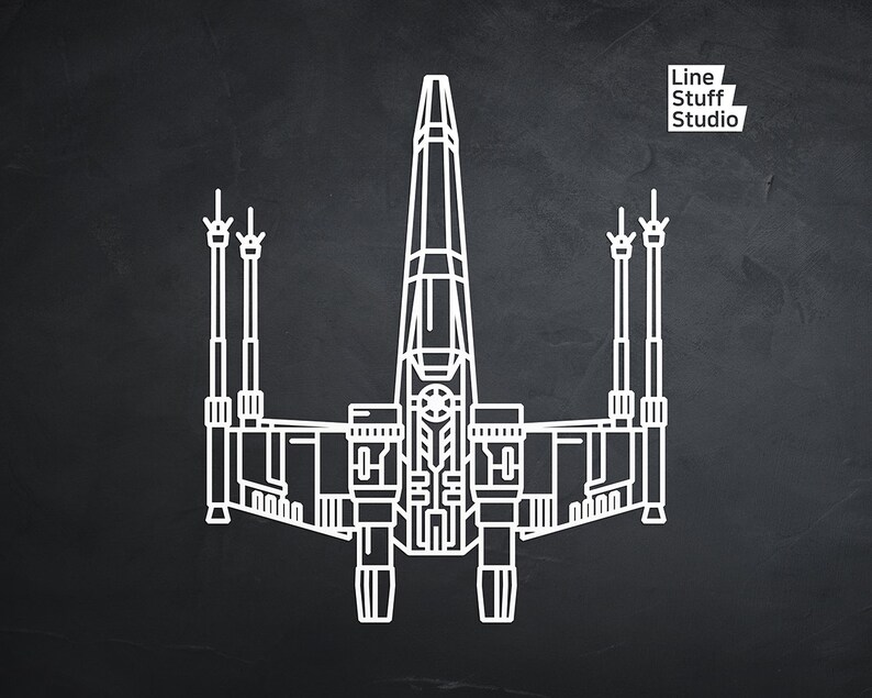 Star Wars Line Art X-wing Starfighter Papercut Template - Etsy