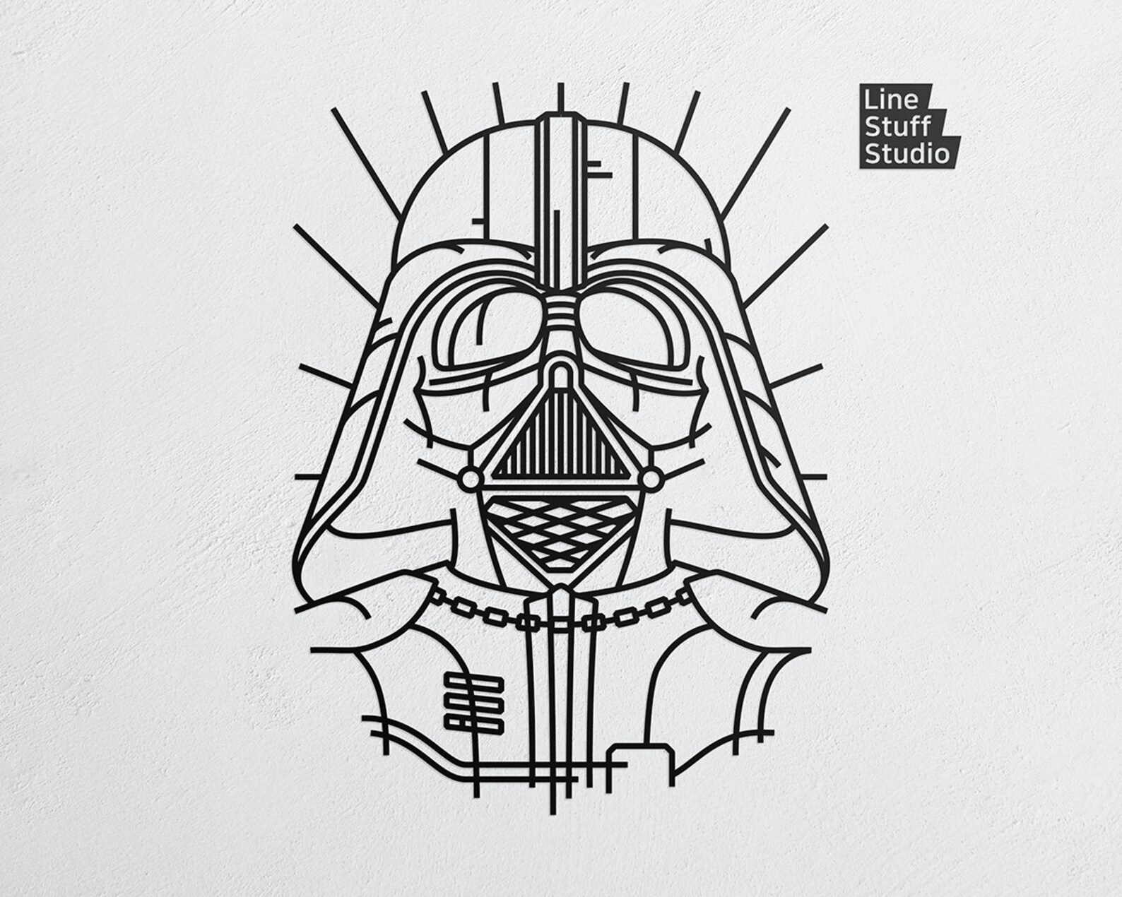 Star Wars Line Art Darth Vader Papercut Template Cricut Silhouette ...