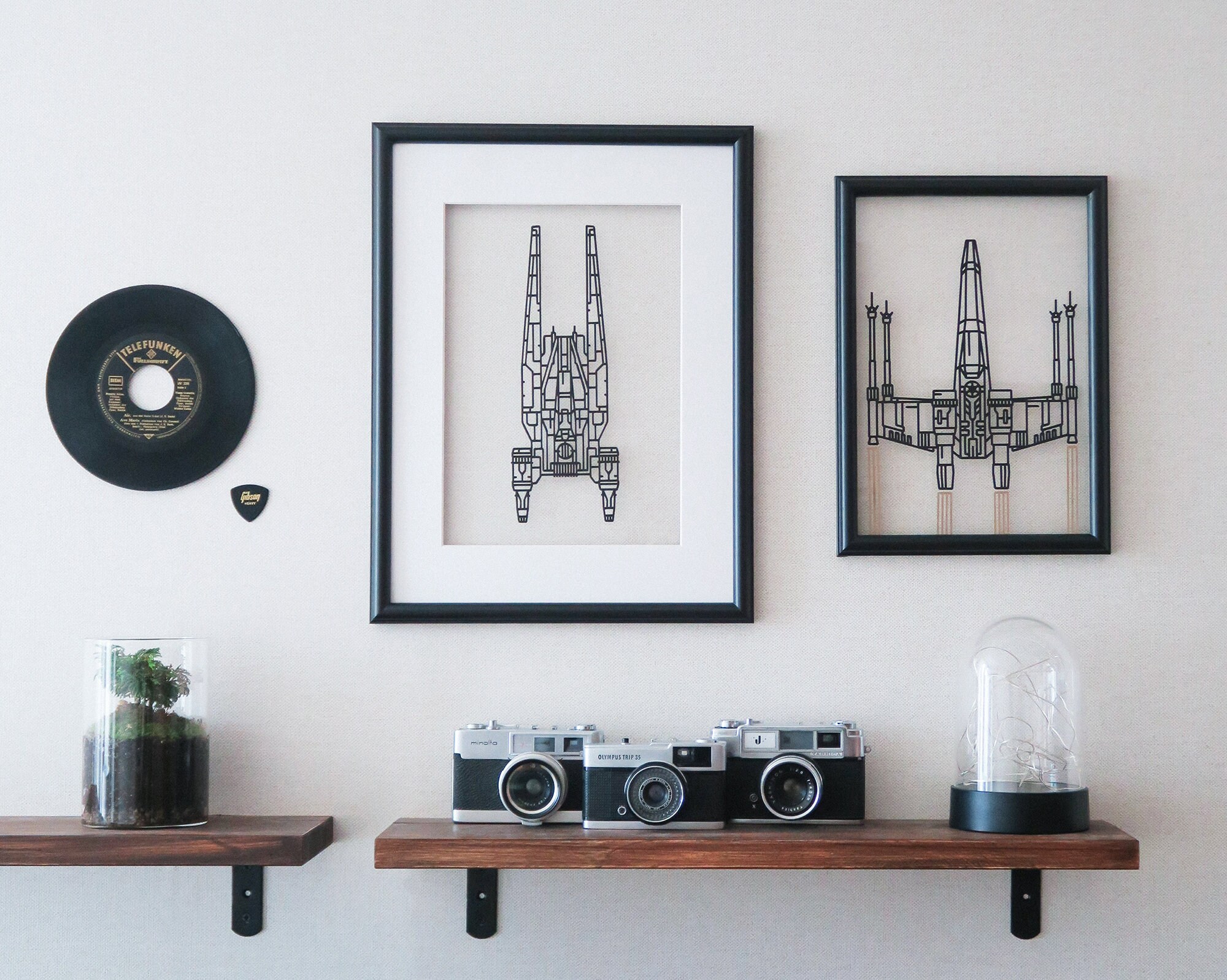 Star Wars Line Art U-wing Starfighter Papercut Template - Etsy