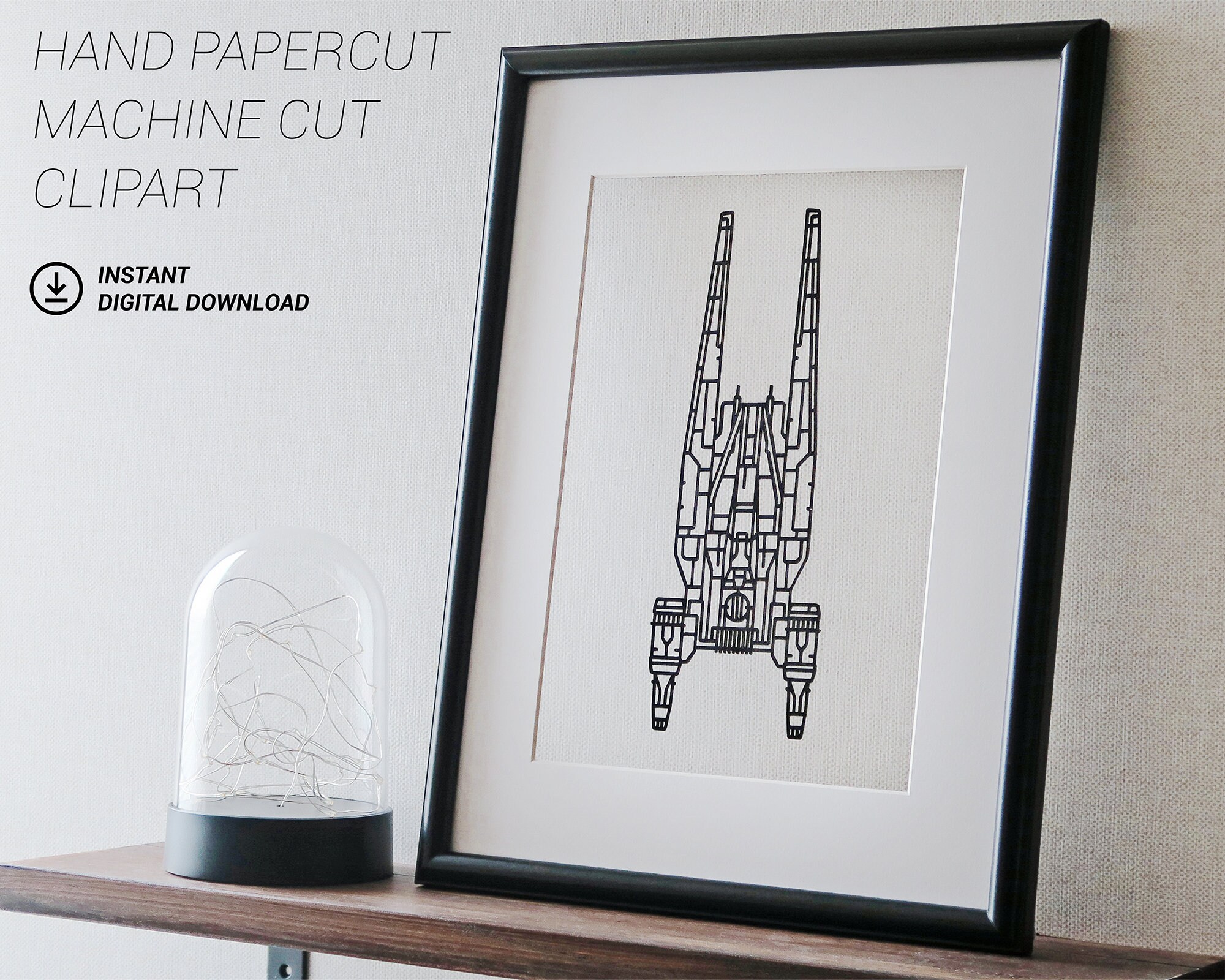 Star Wars Line Art U-wing Starfighter Papercut Template - Etsy