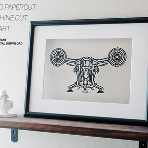 Star Wars Line Art Mandalorian Razor Crest Papercut Template - Etsy