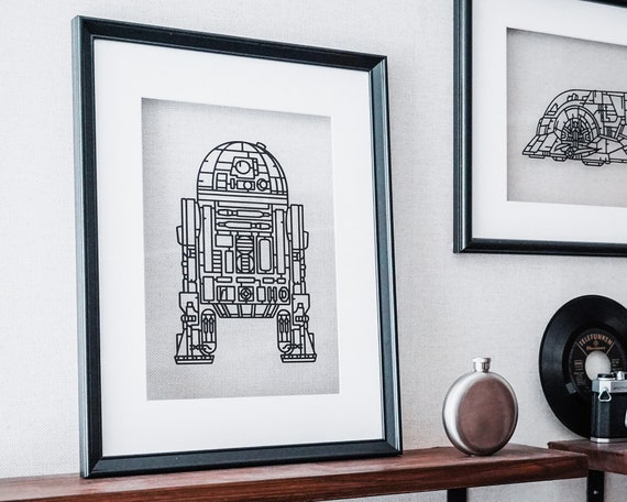 Star Wars Line Art R2D3 Papercut Template Machine Cut - Etsy
