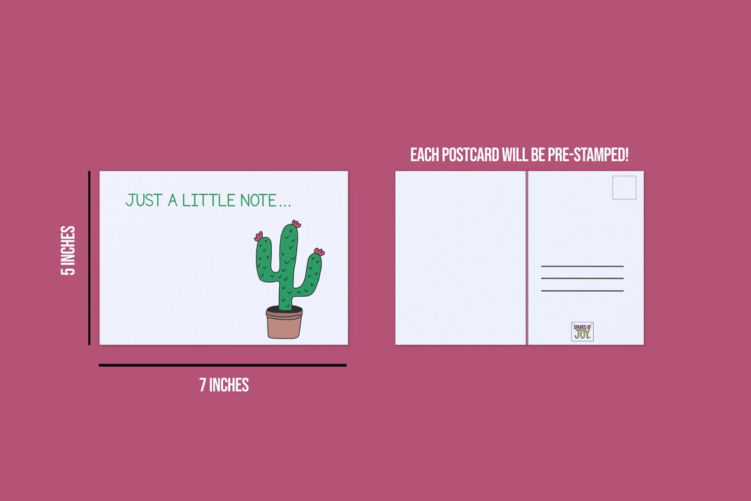 Just A Little Note Pre-stamped 5x7 Postcard Snail Mail Cute - Etsy