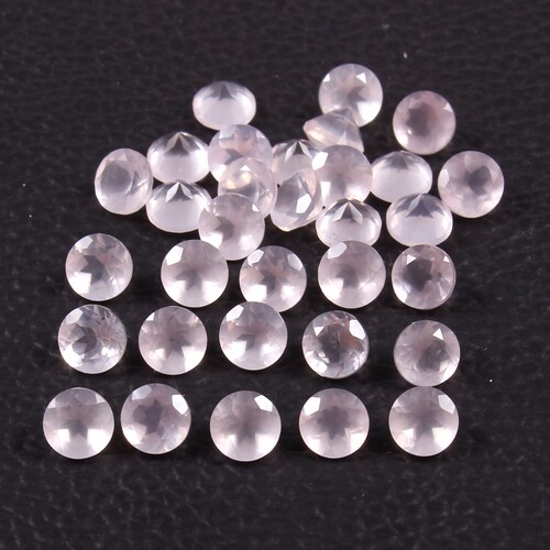Genuine Natural Rose Quartz Round Faceted Loose Stones 4mm - Etsy