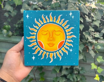 Sun Smiling Kate Perrin Unique Art Original Painting - Etsy