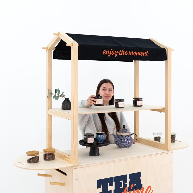 Vendor Cart, Mobile Bar VC-12-W-NT | Pop up Cart | Collapsible Checkout ...