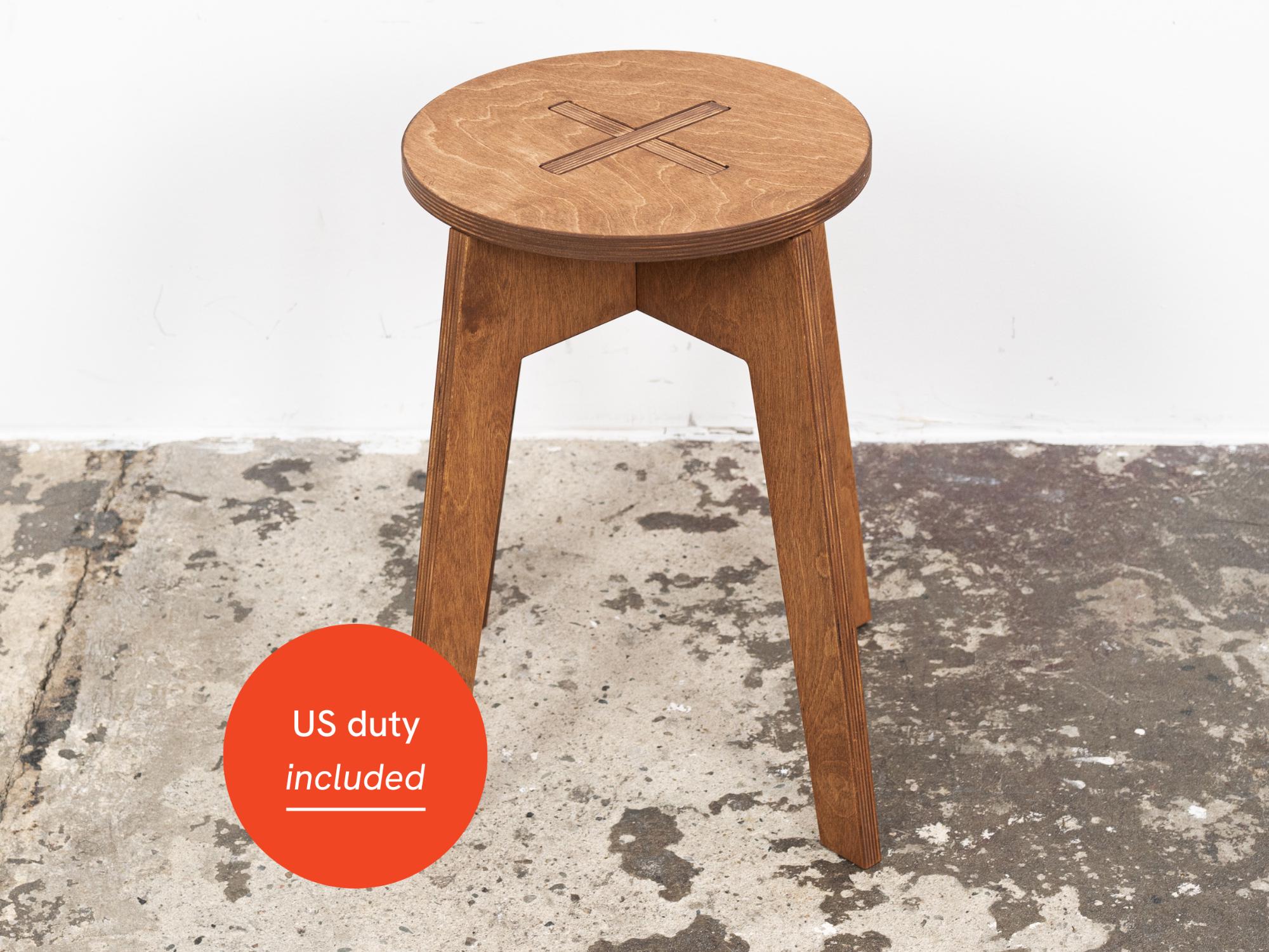 Modern Plywood Stool 45cm (17 3/4 ") VT-01-CF | Coffee Color - Etsy