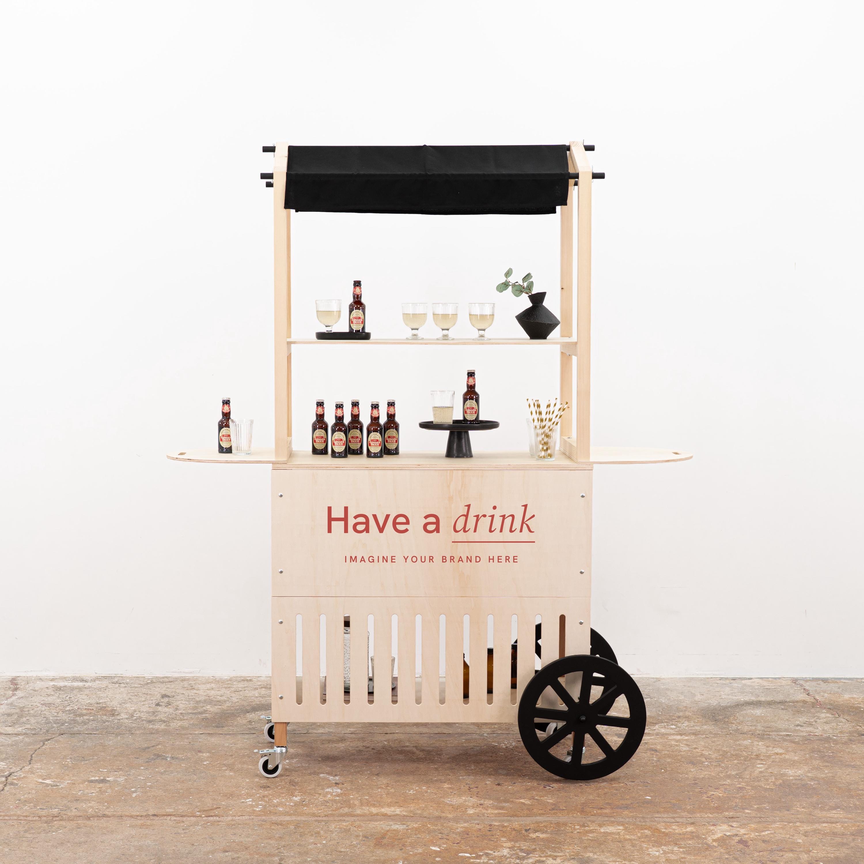 Portable Wooden Display Cart | Mobile Vendor Stand for Event & Retail ...