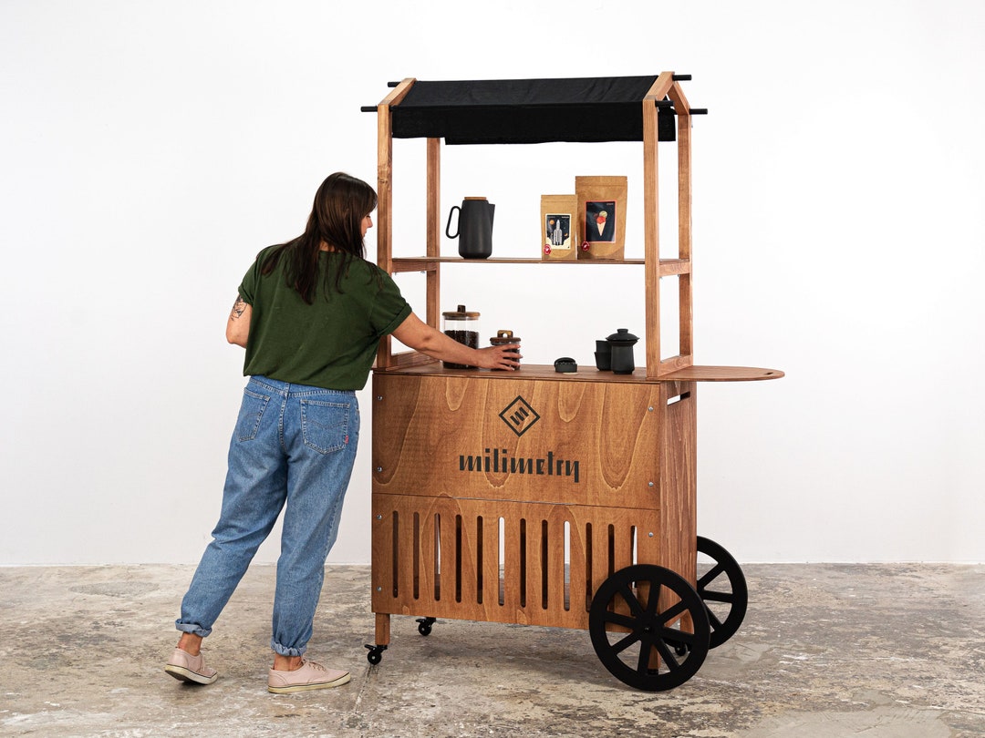 Display Cart VC-11-W-CF Coffee | Collapsible Portable Vendor Display ...
