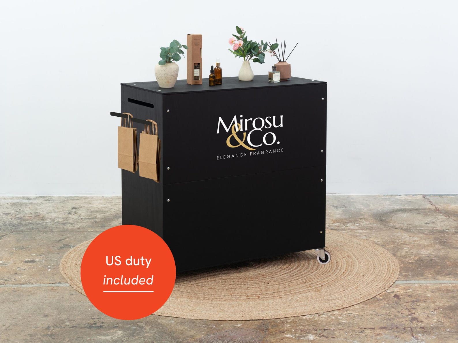 Checkout Counter VC-08-W-BL Portable, Collapsible Display Counter With ...